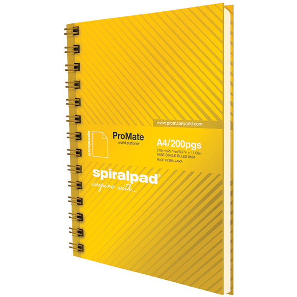 ProMate A4 Hardcover Flip-on Spiral Pad 200Pgs